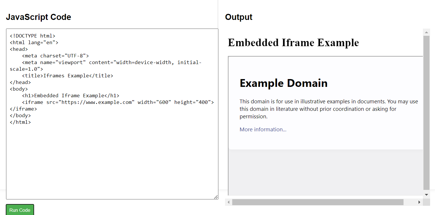 HTML Iframes - HTML Tutorial